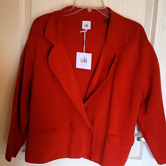 CAbi | Jackets & Coats | Great Holiday Red Cabi Jacket Size Large ...